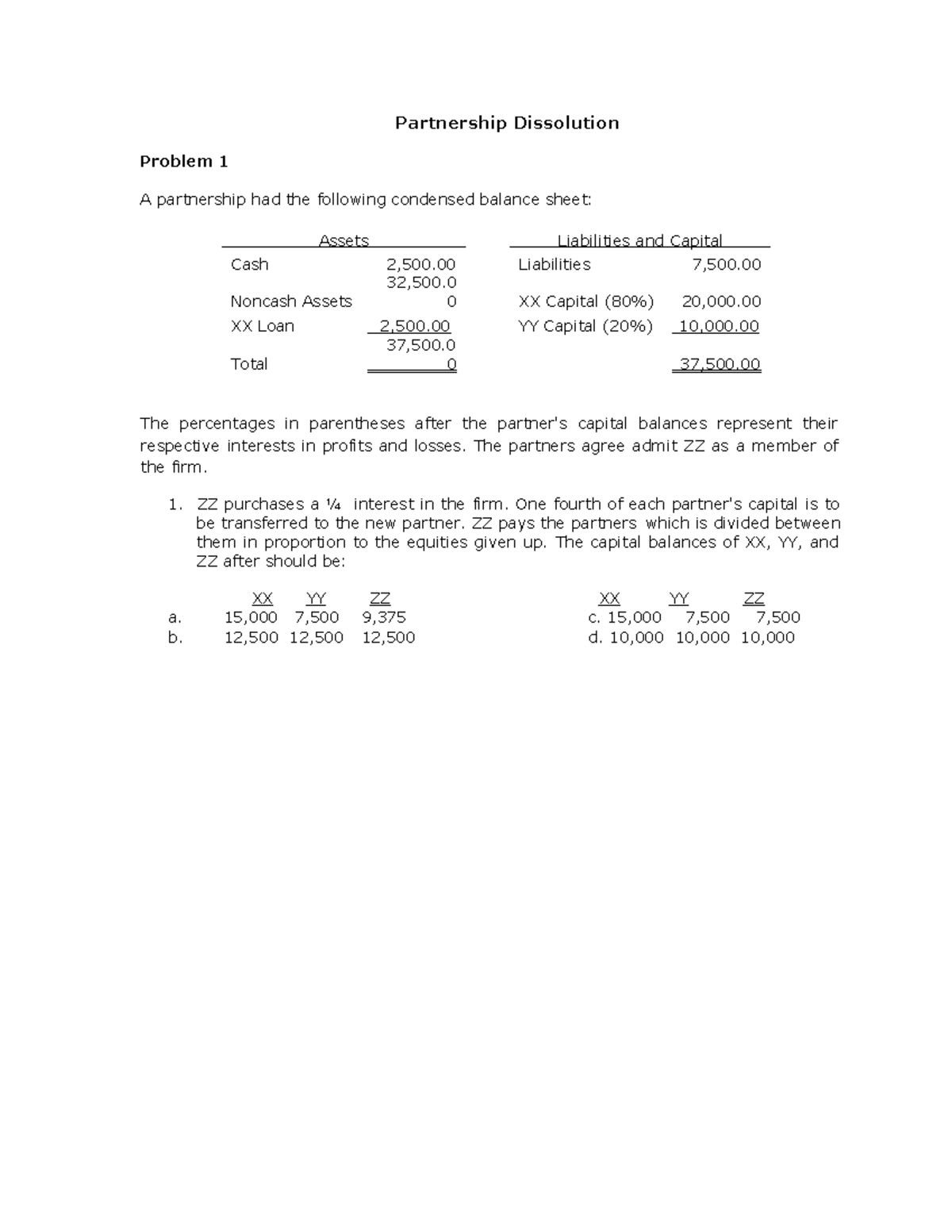 Partnership Dissolution Problems and Solutions (ACCT 302) - Studocu