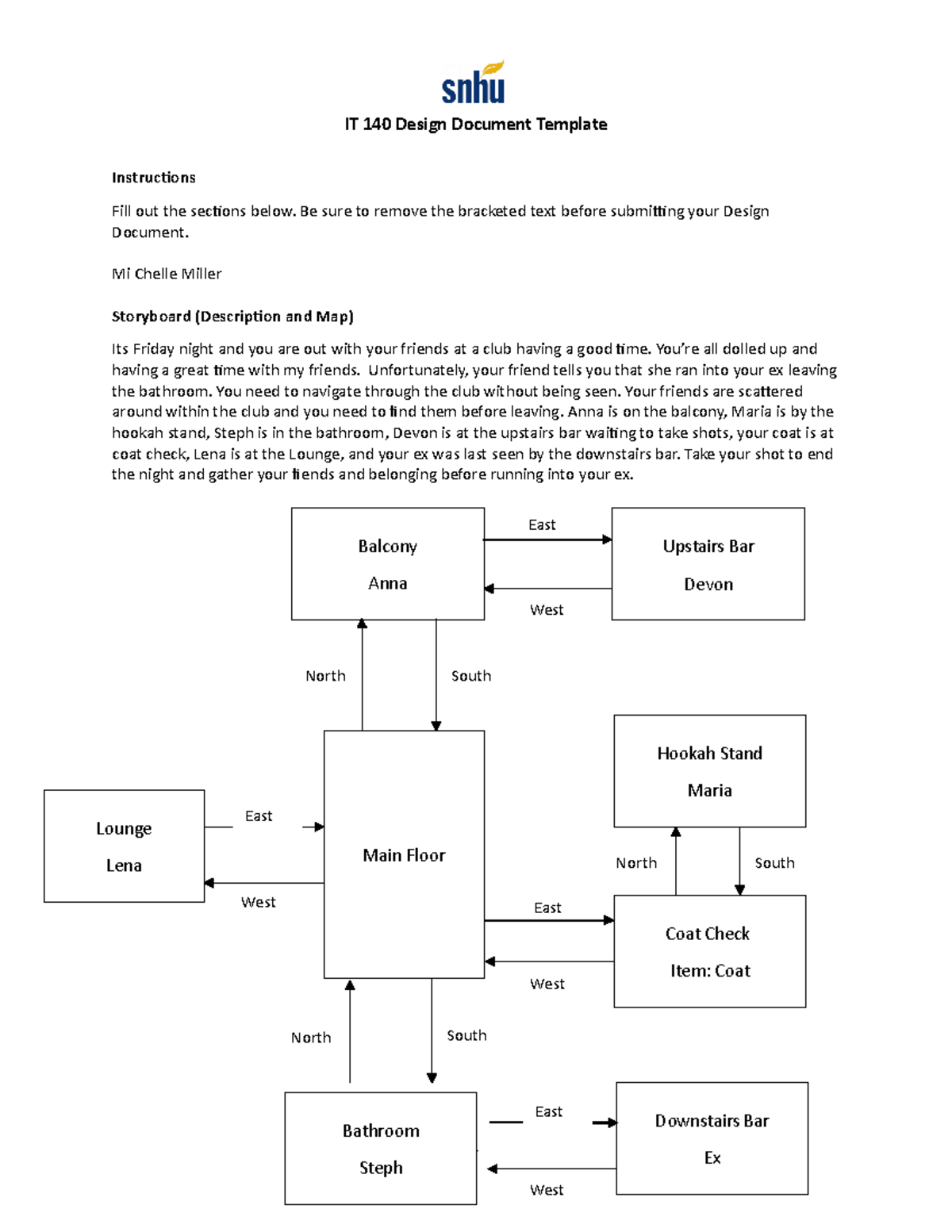 Project One storyboard - IT 140 Design Document Template Instructions ...