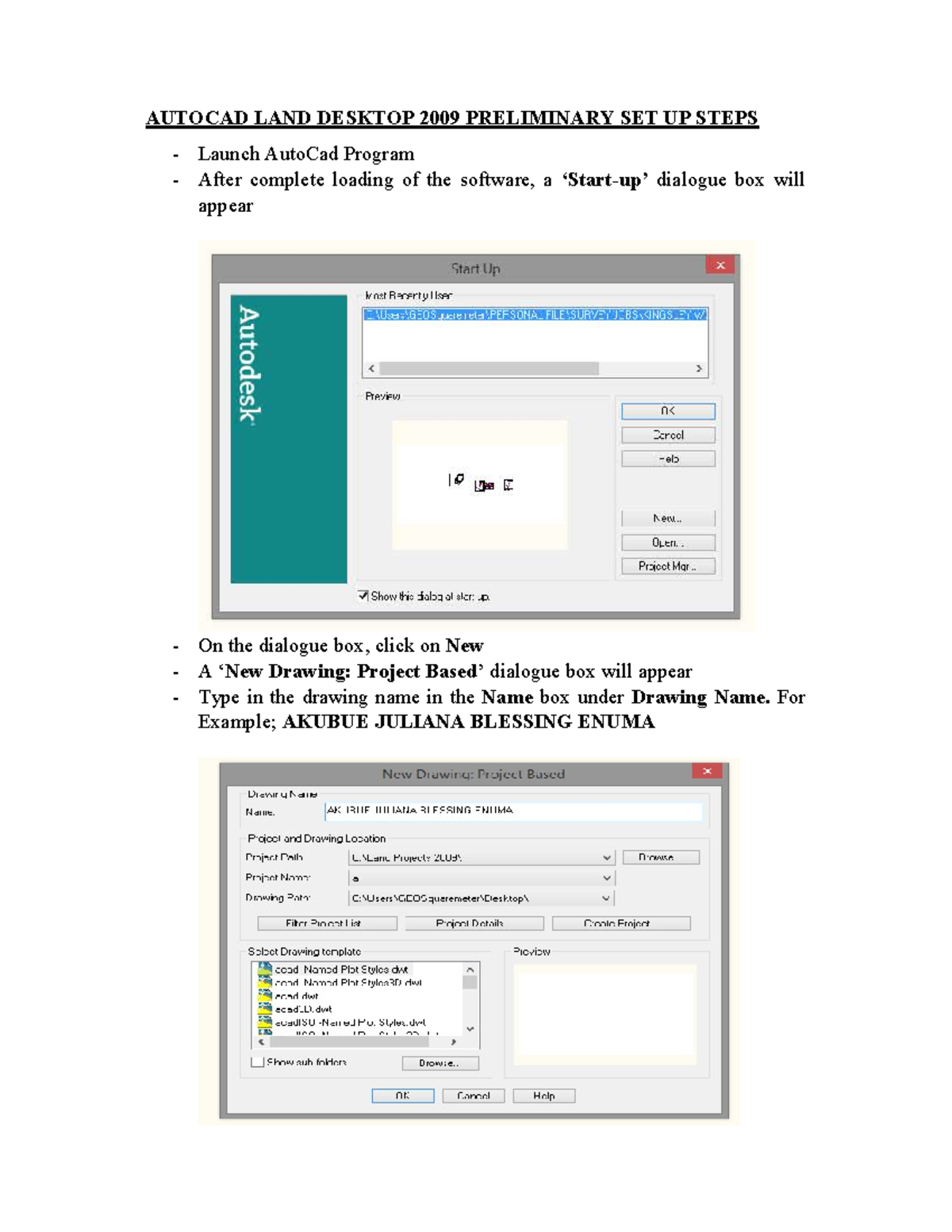 AutoCAD LAND Desktop 2009 Setup and Drawing Tutorial - Studocu