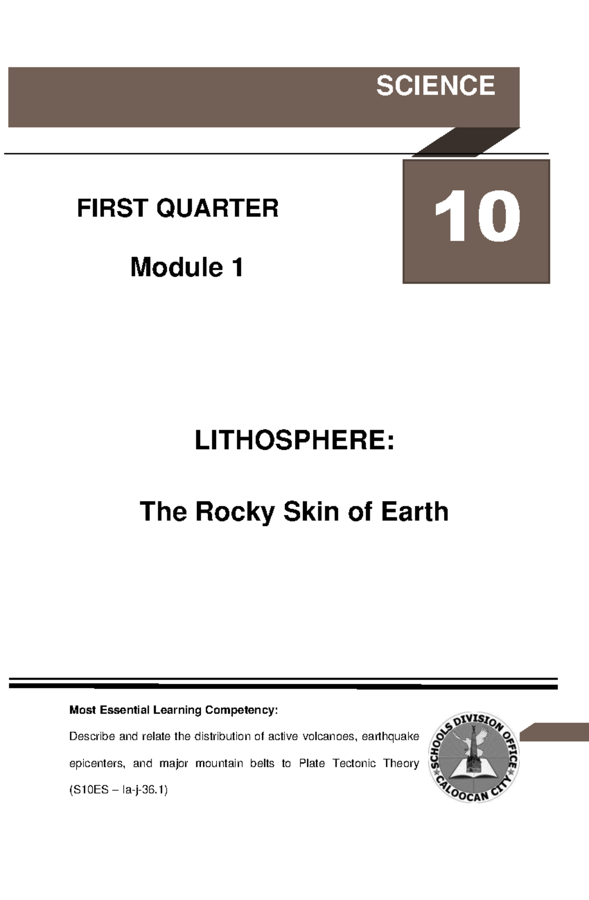 SCIENCE 10 Q1 Module 1: Understanding the Lithosphere and Plate ...