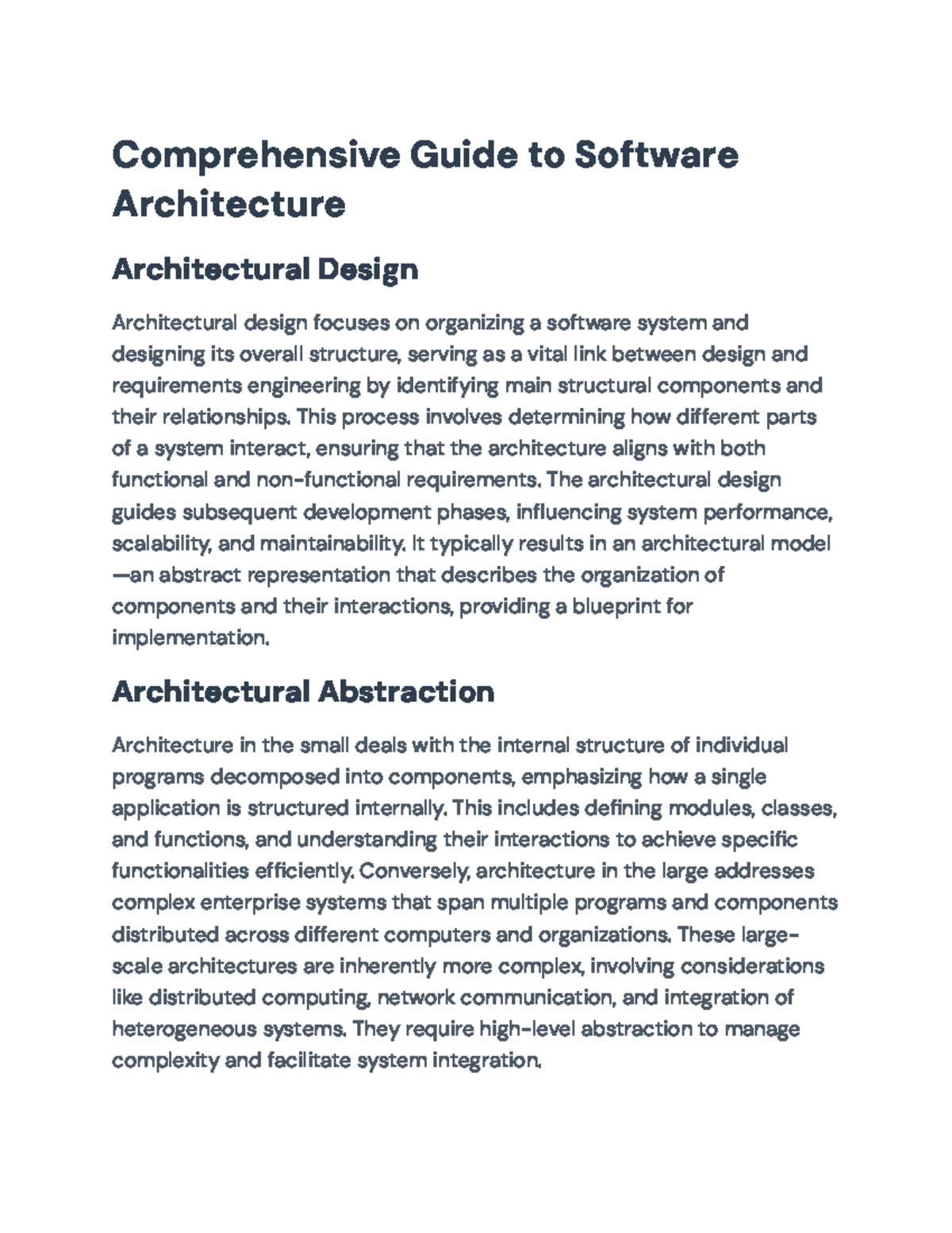 Comprehensive Software Architecture Guide (C4 Approach & Patterns) - Studocu