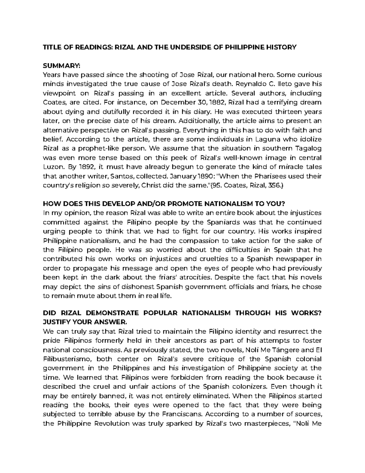 Rizal's Influence on Philippine Nationalism: A Historical Perspective ...