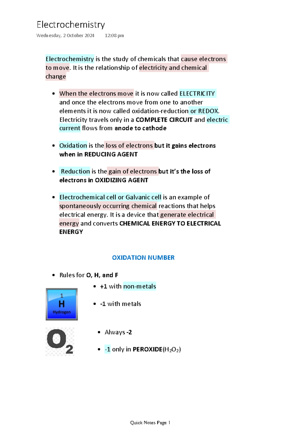 Electrochemistry - gegaegawfw - Electrochemistry is the study of ...