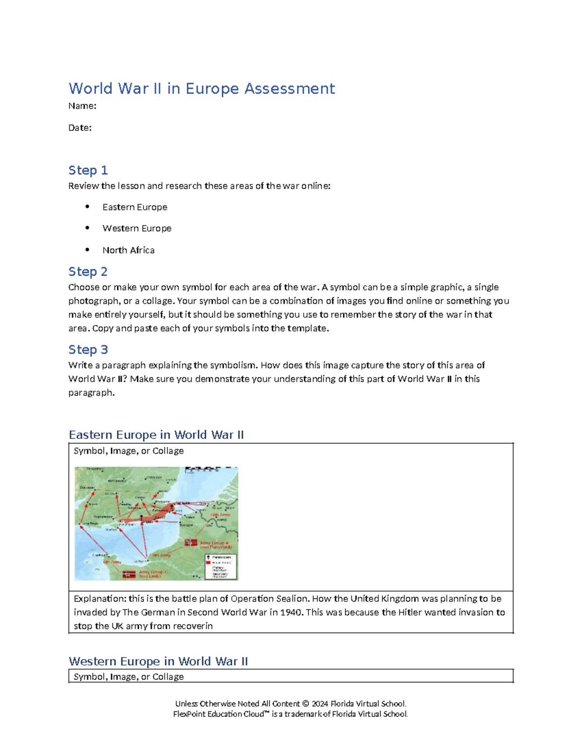 World War II in Europe Assessment: Symbols & Explanations - Studocu