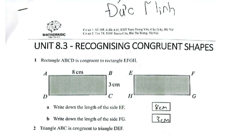 CONNECT THE DOTS: UNIT 8.3 & 8.4 - RECOGNISING CONGRUENT SHAPES - Studocu