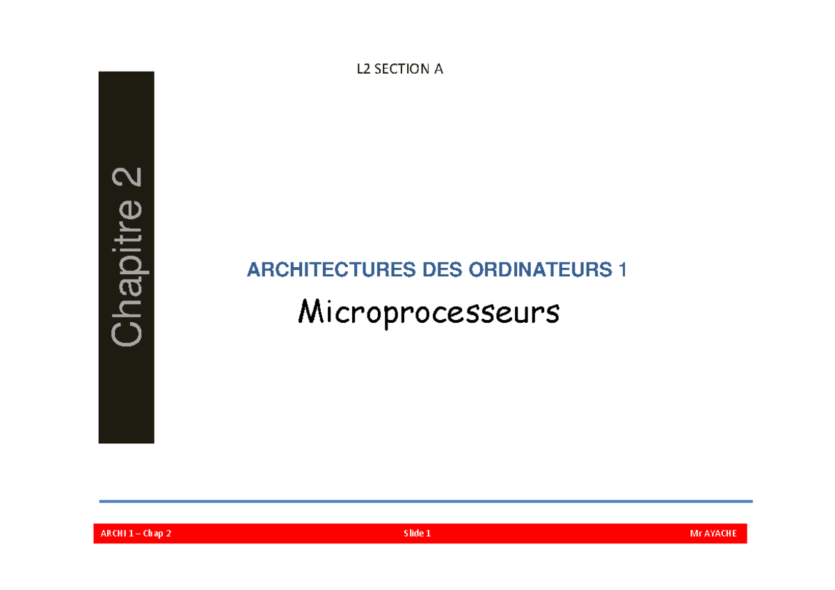 chap 2_complet. - L2 SECTION A Chapitre 2 Microprocesseurs ...