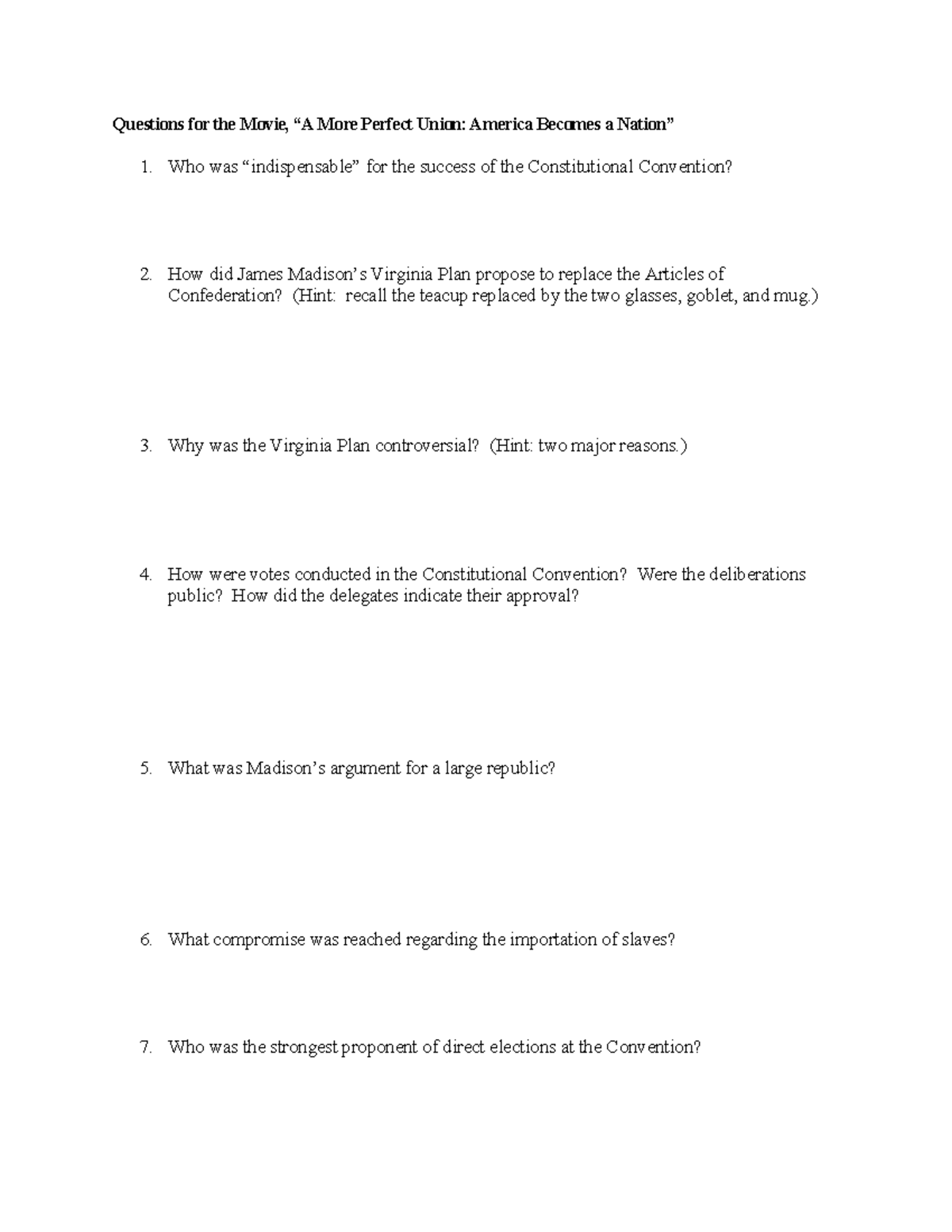 1 More Perfect Union-Movie - Questions for the Movie, “A More Perfect ...