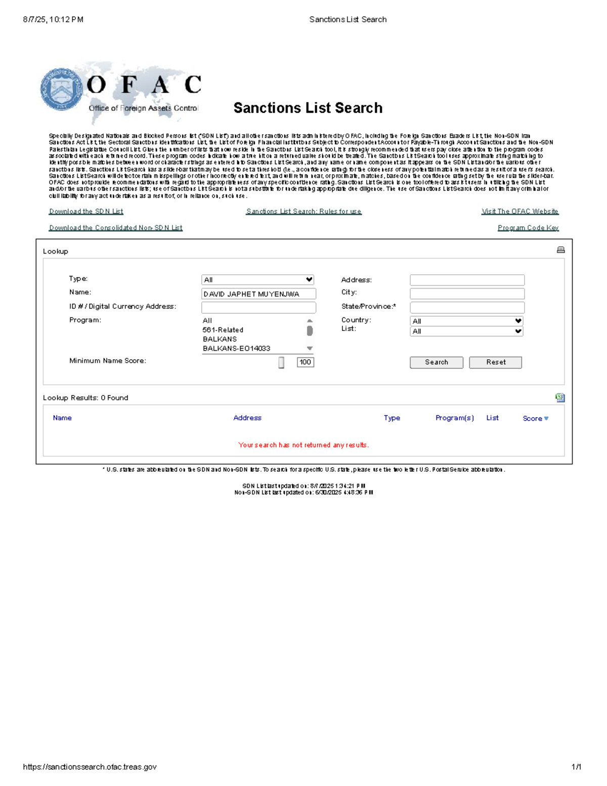 Sanctions List Search Guide: OFAC SDN & Other Lists - Studocu