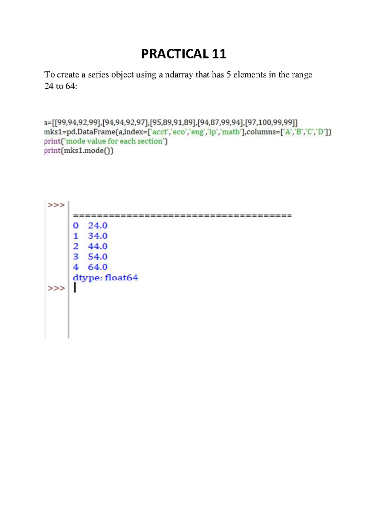 Practical Guide: DataFrame & Series Operations in Python - Studocu