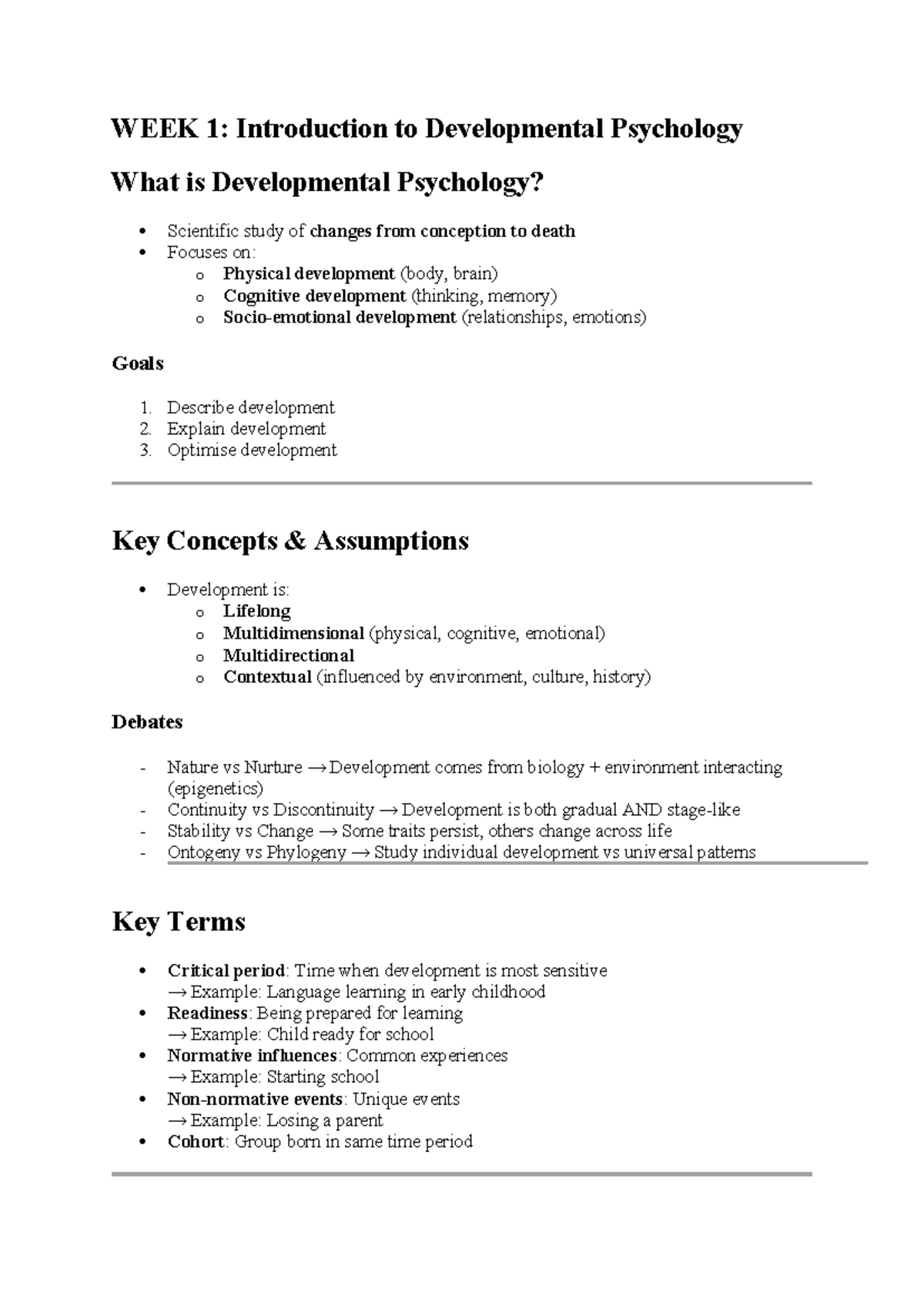 Block 1 Exam Notes: Introduction to Developmental Psychology - Studocu