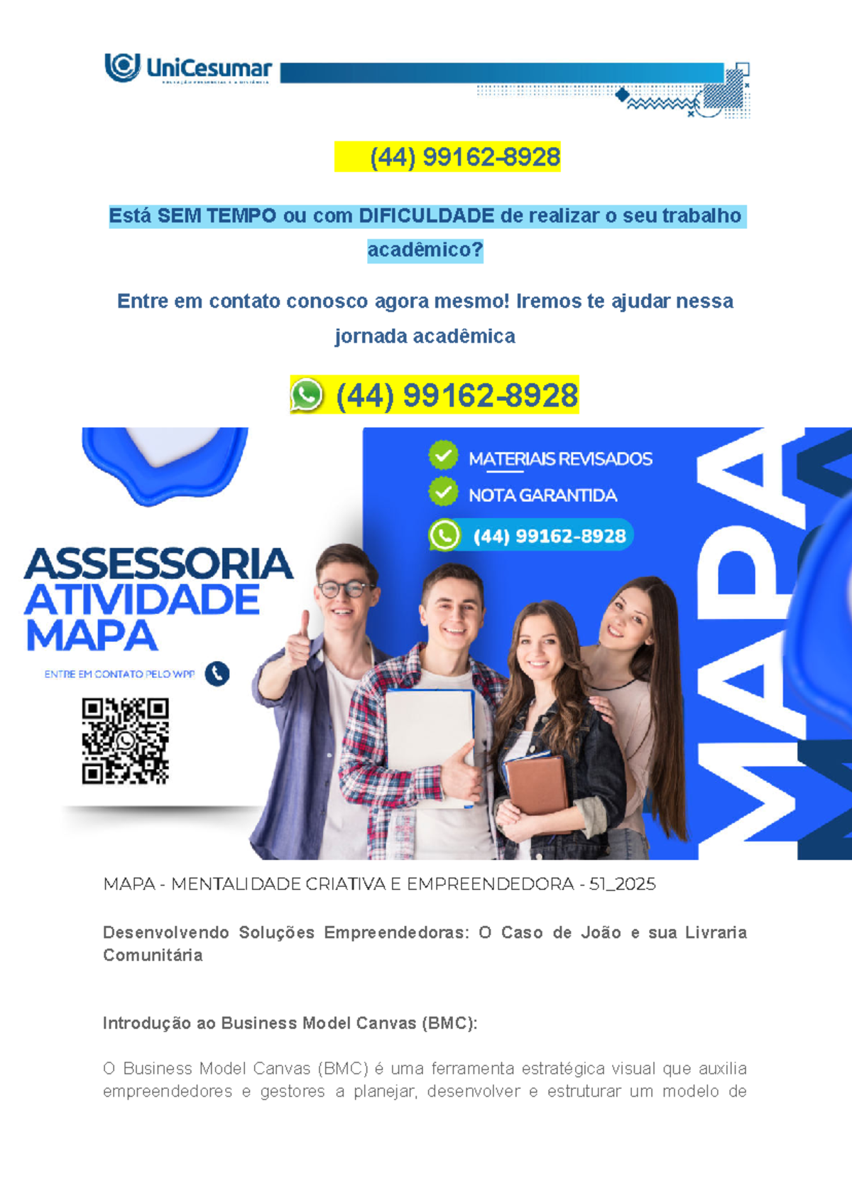 Mapa Mentalidade Criativa E Empreendedora 51 2025 44 99162