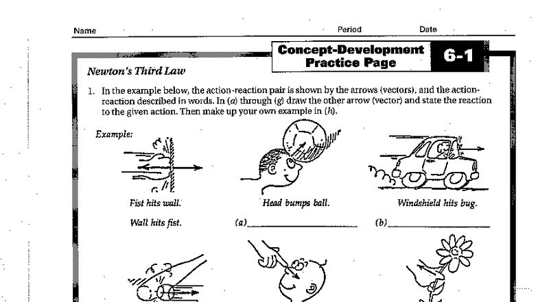Newton's 3rd Law Practice Worksheet - Conceptual Physics - Studocu