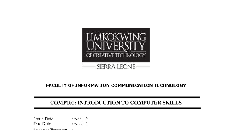 COMP101: Computer Skills Overview and Academic Honesty Policy - Studocu