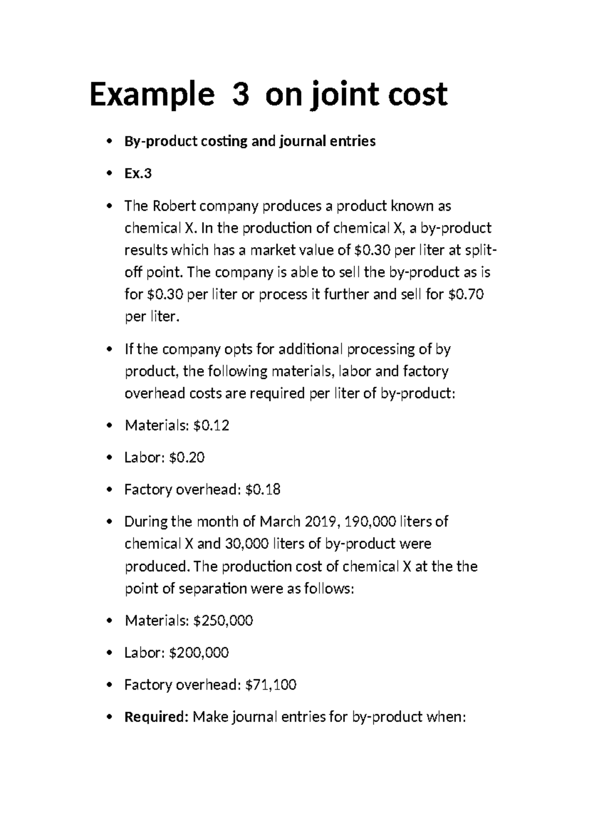 Joint Costing Notes - Example 3 on joint cost By-product costing and ...