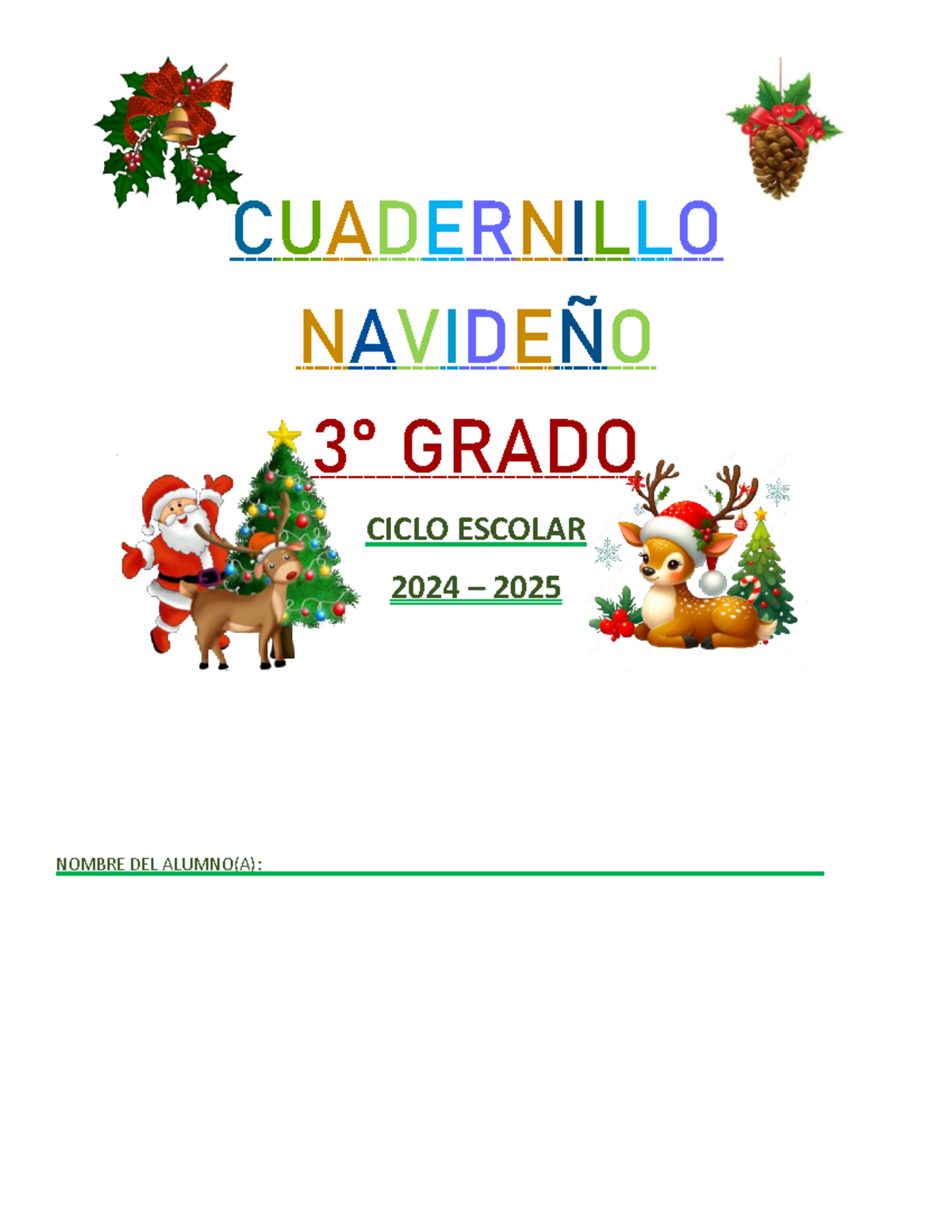 Cuadernillo Navideño 3° Grado - Ejercicios y Actividades 2024-2025 ...