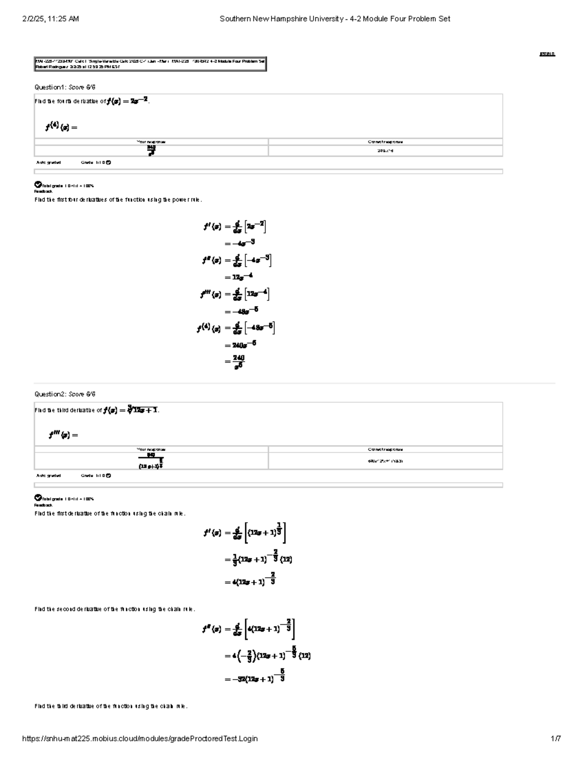 MAT-225 Module Four Problem Set Solutions and Grading Overview - Studocu