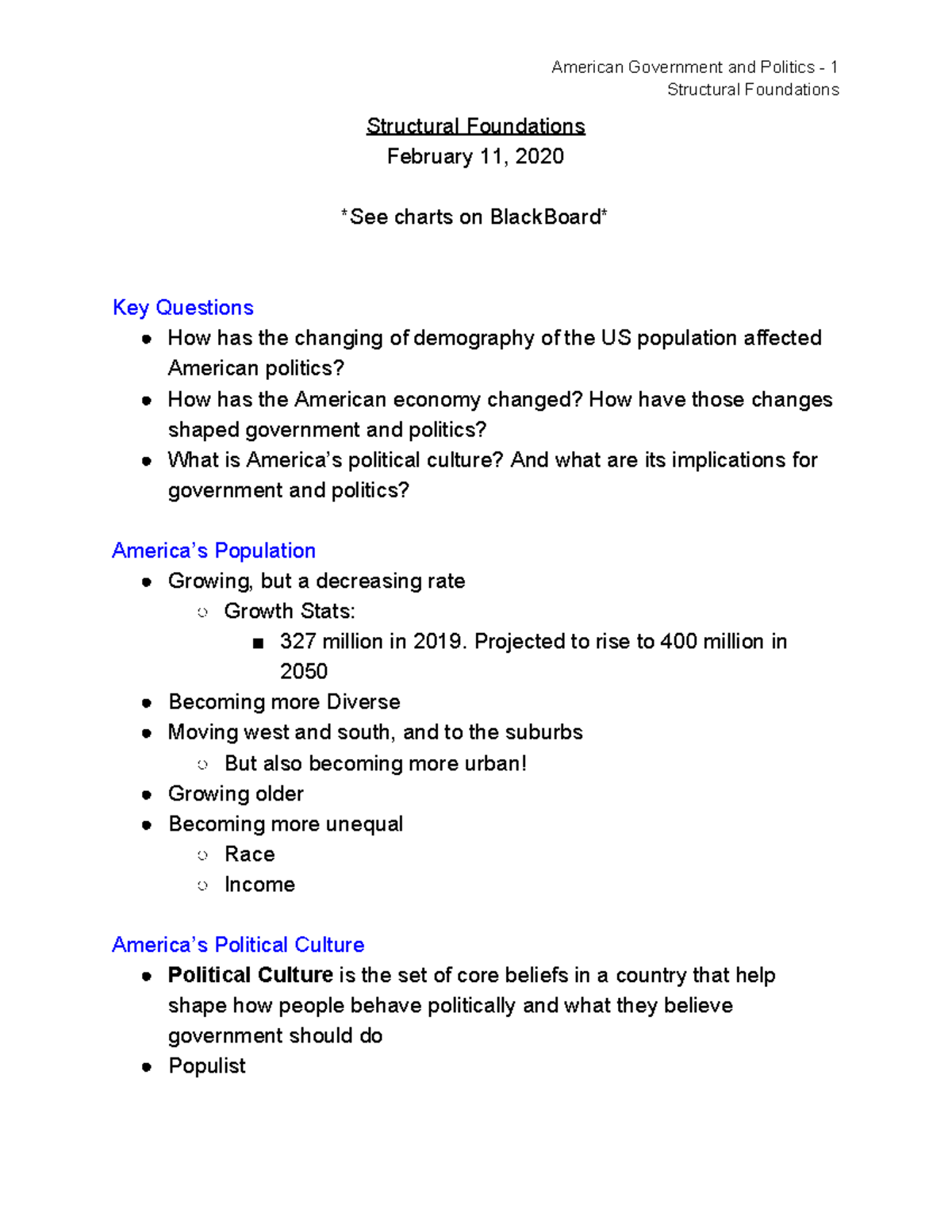 Structural Foundations - American Government and Politics - 1 ...