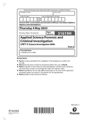 BTEC Applied Science Unit 3: Review of January 2023 Past Exam Papers ...