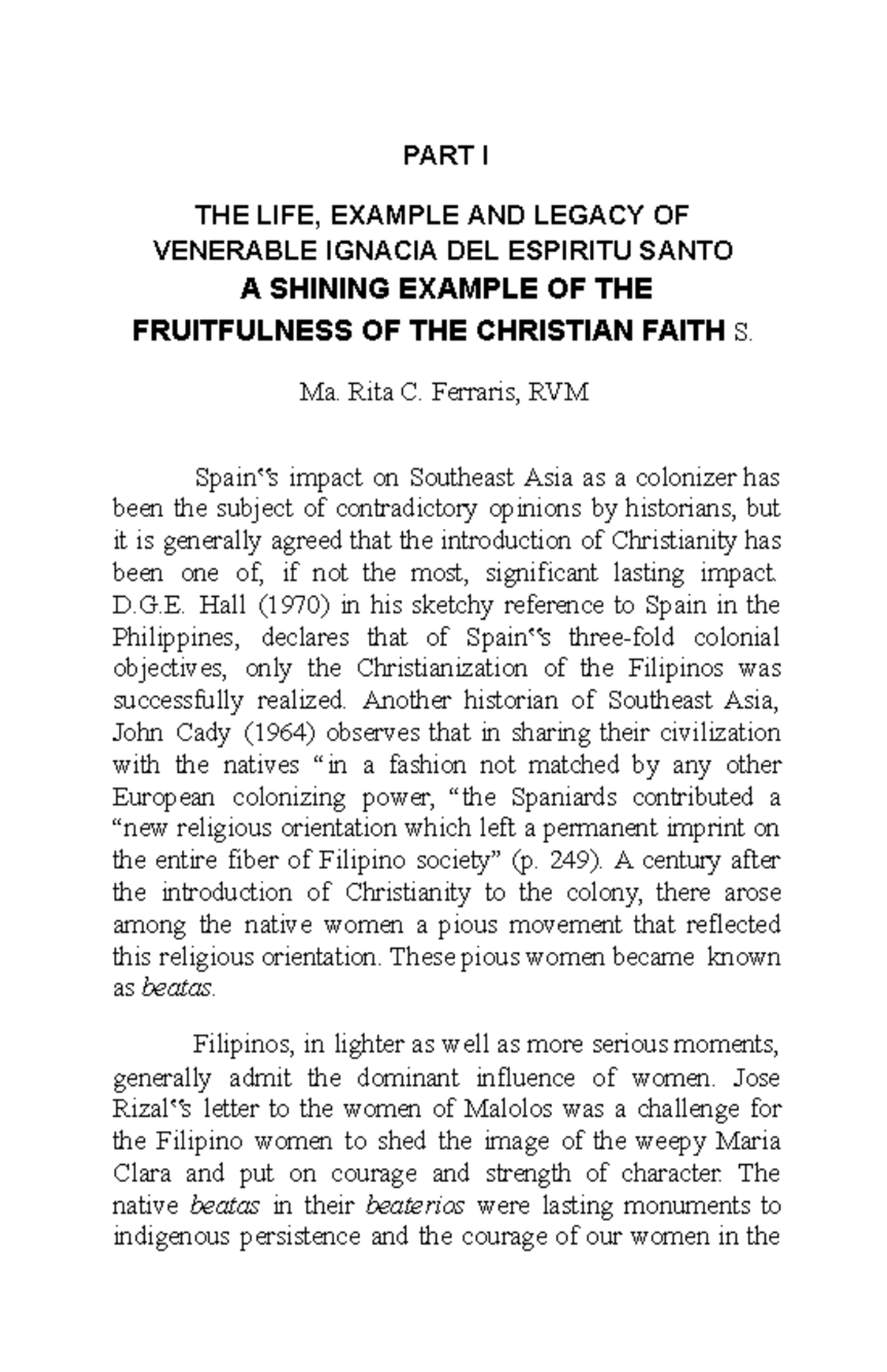 A- Valiant- Woman part-1 - PART I THE LIFE, EXAMPLE AND LEGACY OF ...