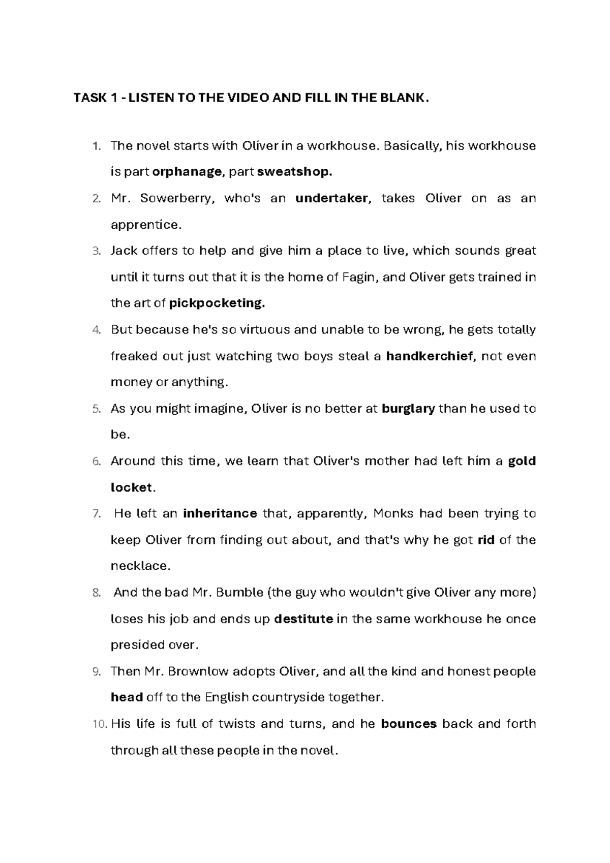 Oliver Twist: Summary and Key Themes Analysis - Studocu