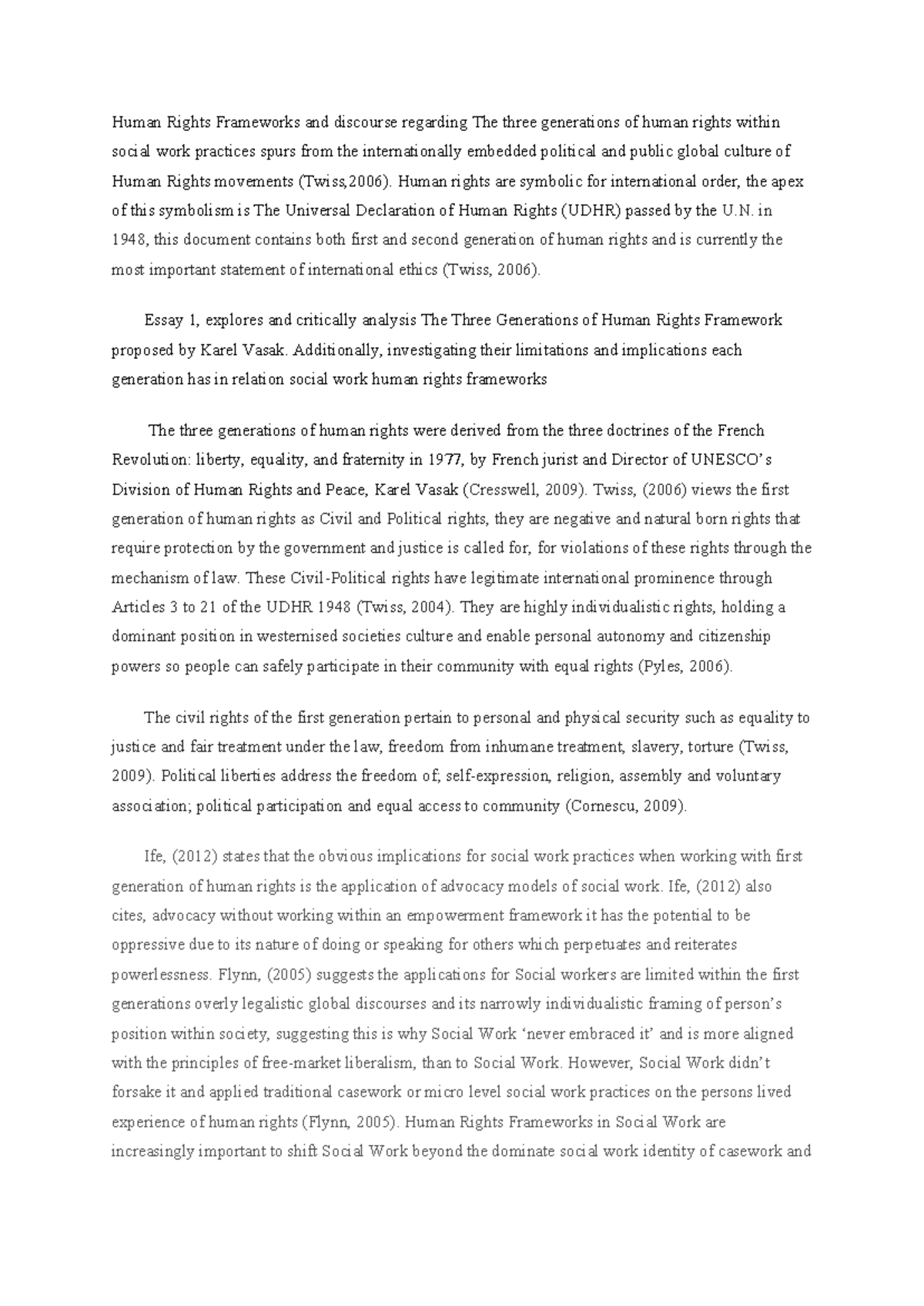 The Three Generations of Human Rights in Social Work Practices: An ...