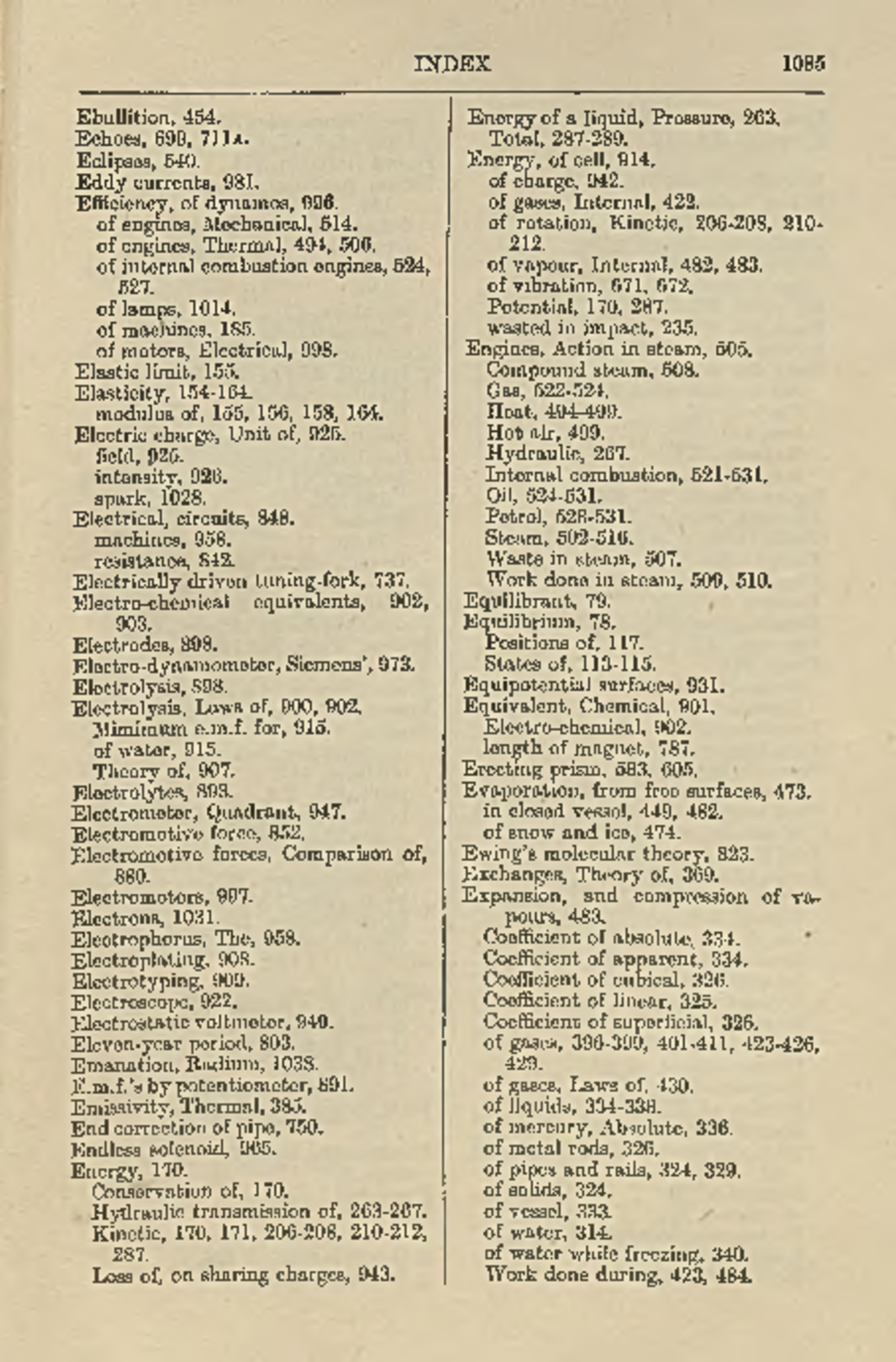 1085 Physics Index: Key Concepts and Terms from Part 579 - Studocu