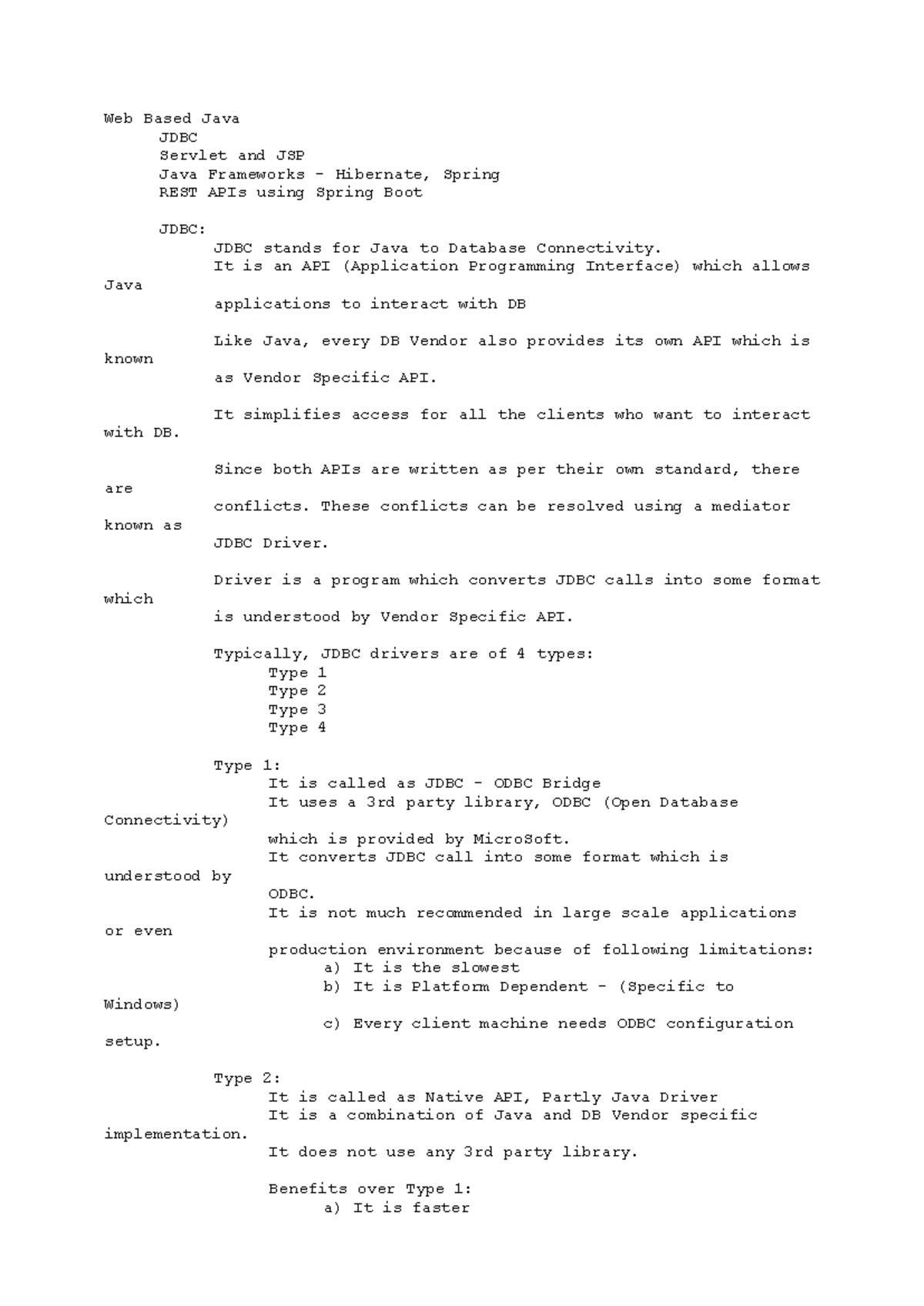 Java JDBC & JSP Frameworks: Understanding JDBC Drivers & Servlet Basics - Studocu