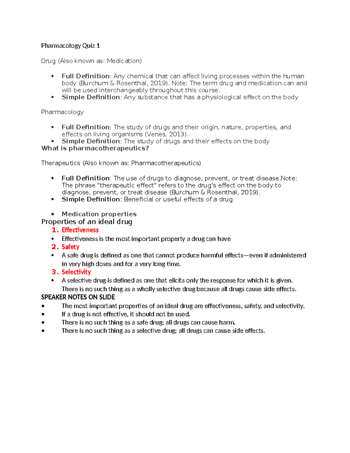 Pharmacology Quiz 1: Key Concepts and Patient Education Notes - Studocu
