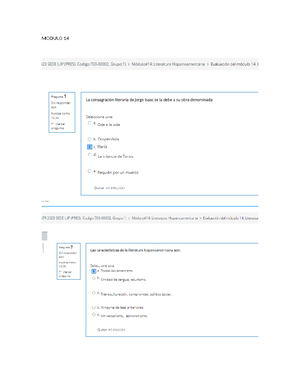 Español I Modulo 10 11 15 y Examen Final - Módulo 10# Corregido 1 ...