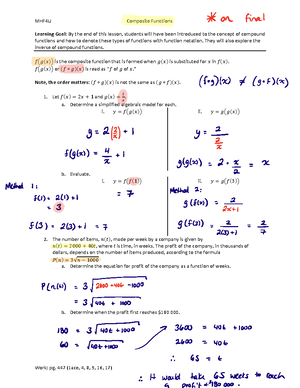 MHF4U Formula Sheet - Jensen Math - Studocu