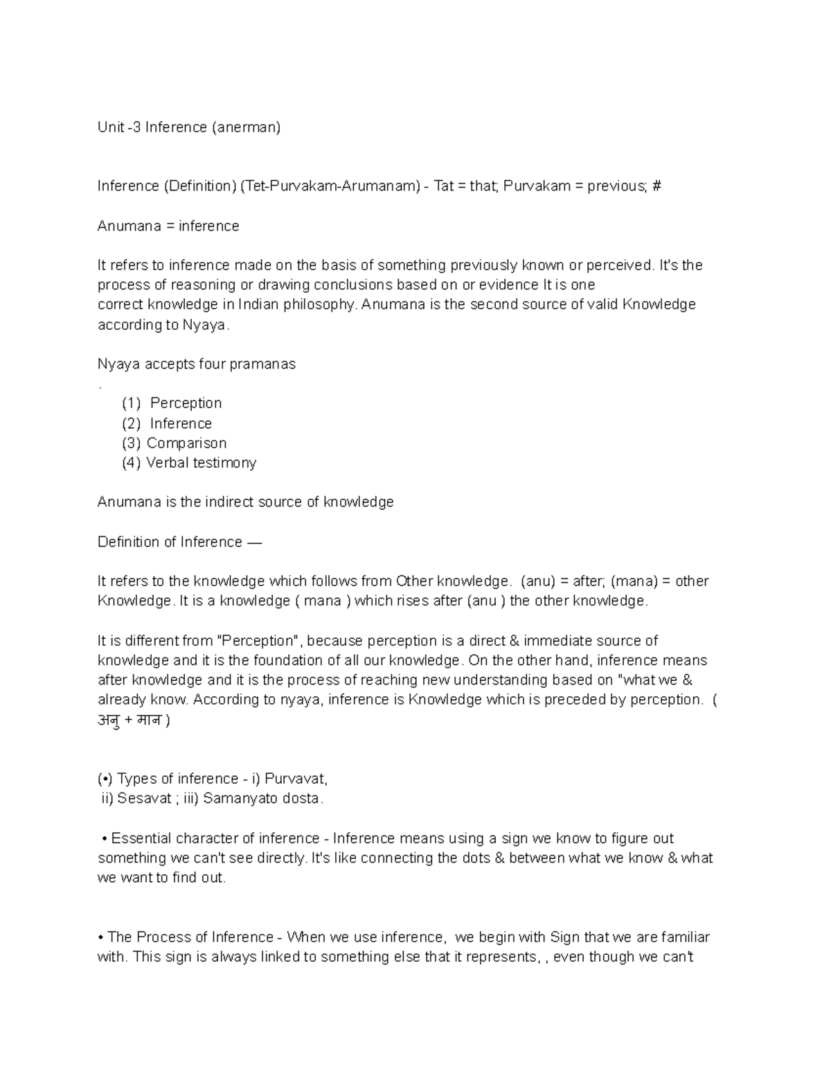 Unit 3 - Inference and its Principles (Exam Notes) - Studocu
