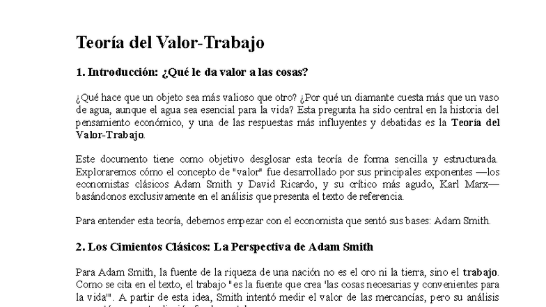 Teoría del Valor: Análisis de Adam Smith, David Ricardo y Karl Marx (3 ...