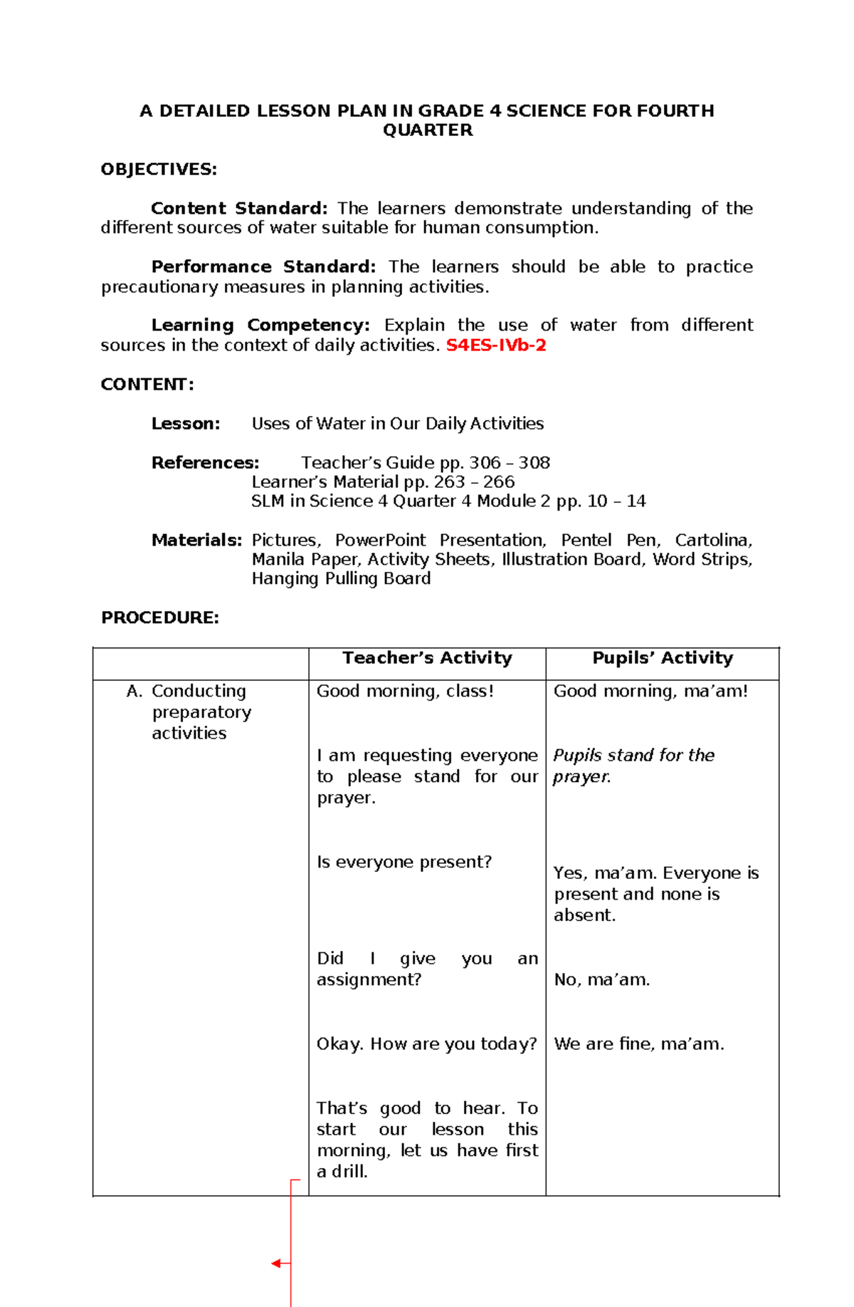 Miya Science 4 Lesson Plan for Demo - A DETAILED LESSON PLAN IN GRADE 4 ...