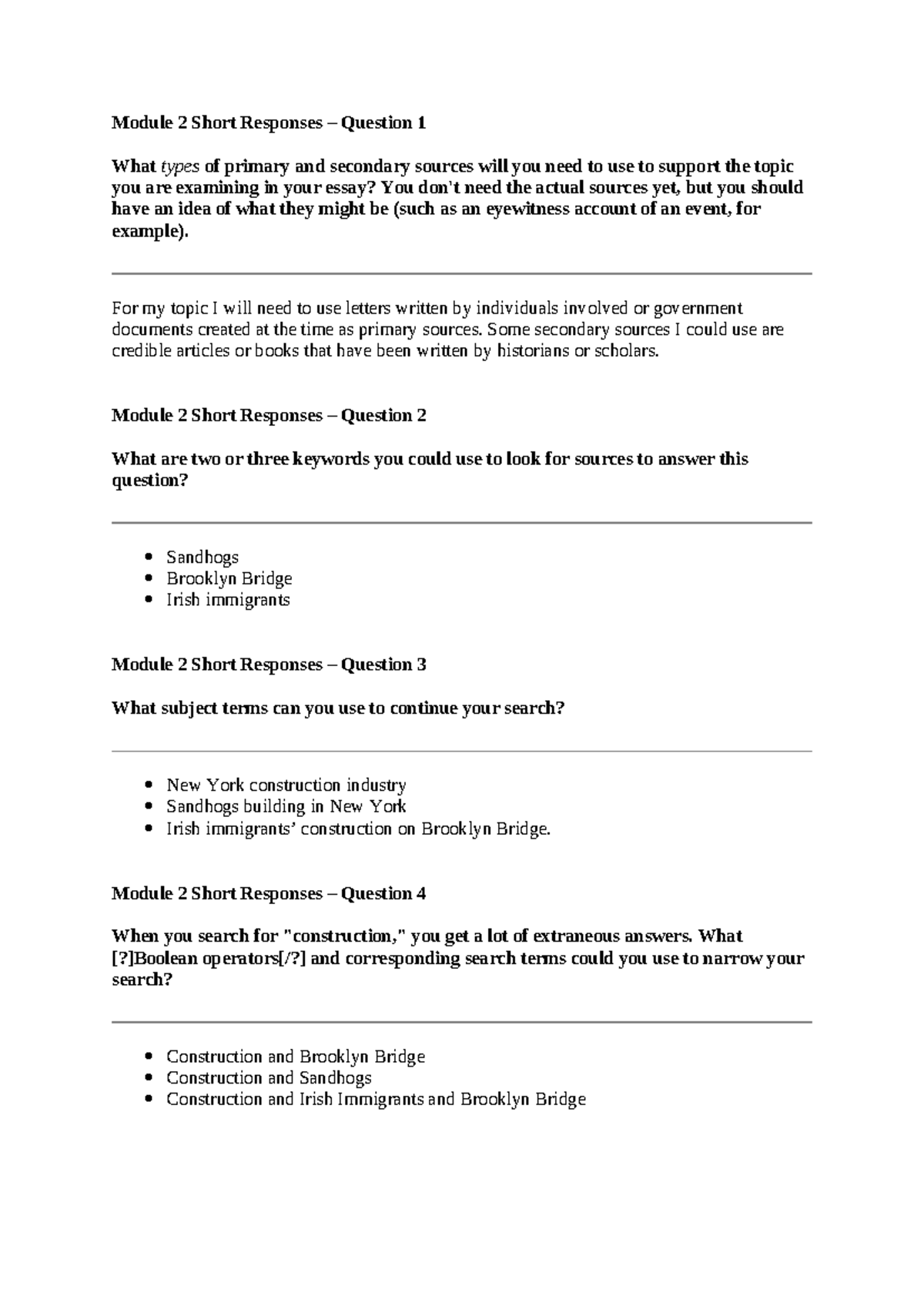 Module 2 Short Responses - Module 2 Short Responses – Question 1 What ...