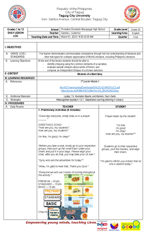 Q4 LE English 7 Lesson 1 Week 1-2 - PILOT IMPLEMENTATION OF THE MATATAG K TO 10 CURRICULUM ...