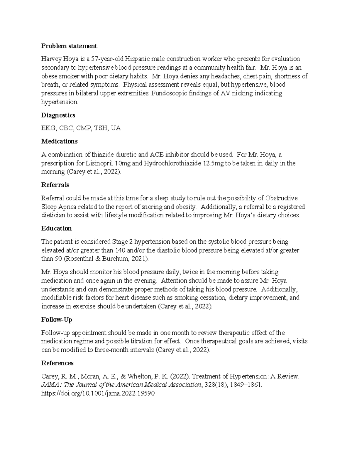 Week 5 problem statement and plan - Problem statement Harvey Hoya is a ...