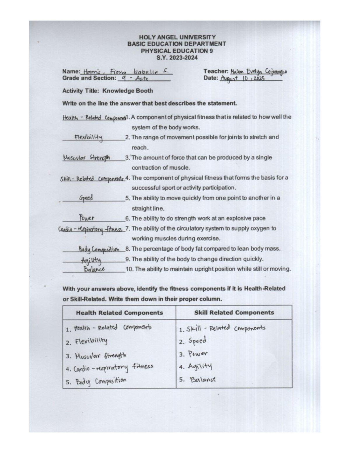 Learning Packet in PE - HOLY ANGEL UNIVERSITY BASIC EDUCATION ...
