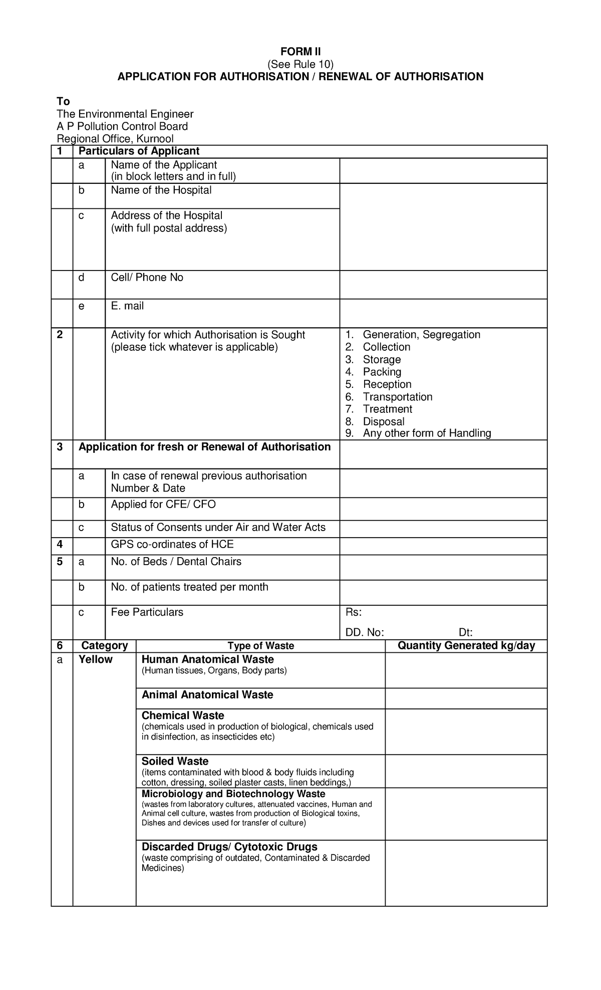 BMW FORM II Application for Authorisation Renewal - Studocu