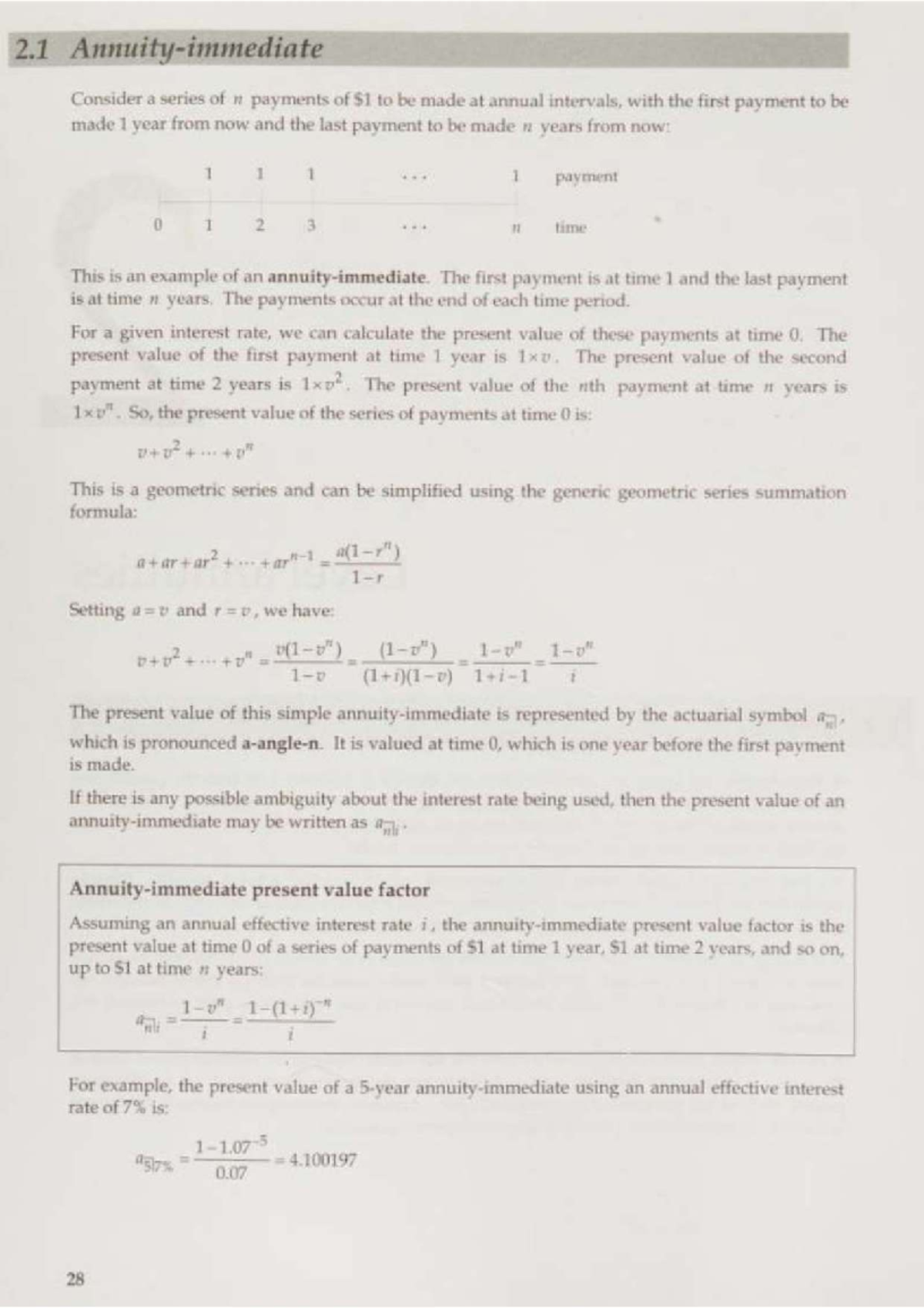 Chapter 2: Present Value and Accumulated Value of Annuities (FIN 101 ...