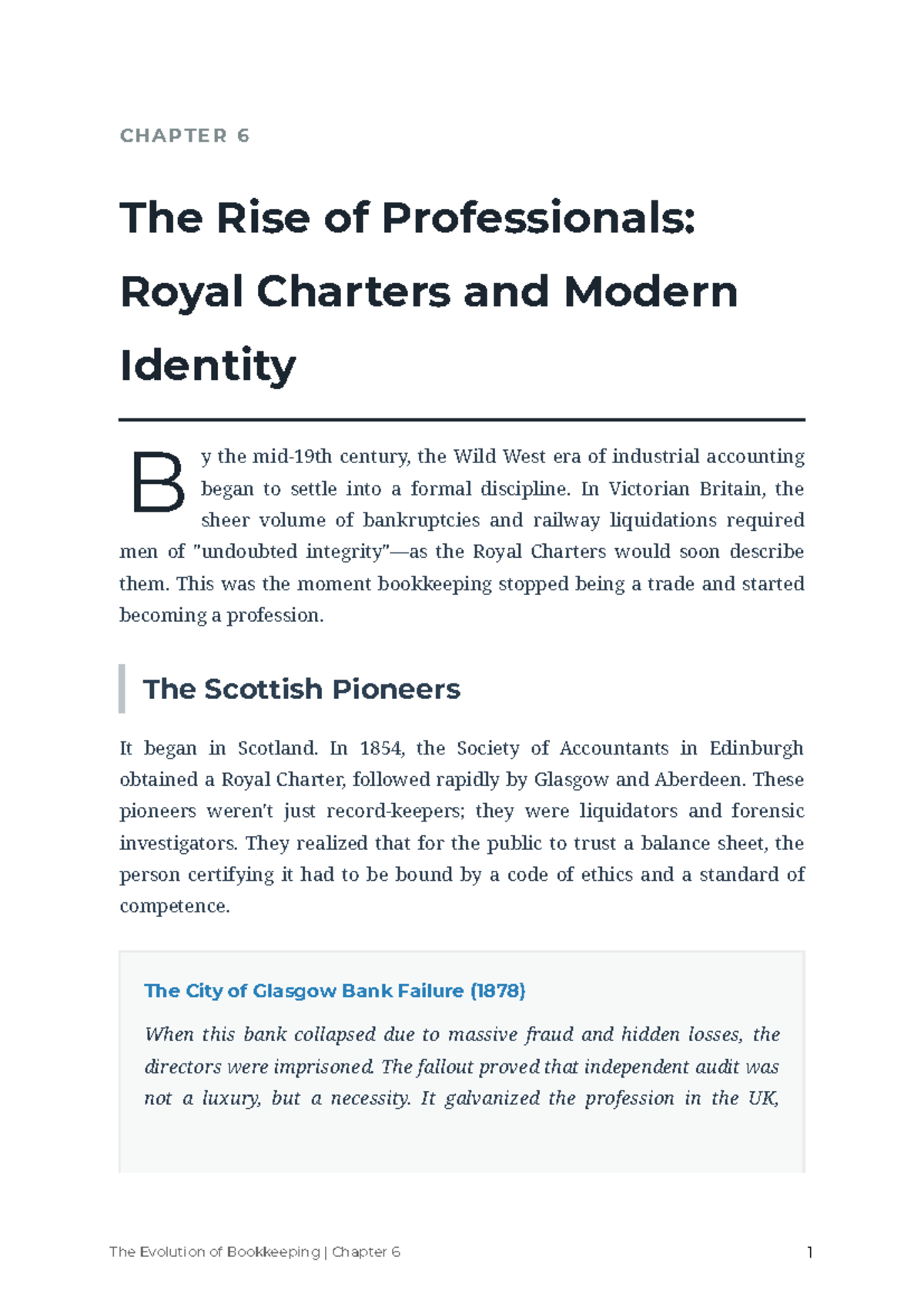 Chapter 6: The Rise of Professionals in Accounting and Ethics - Studocu