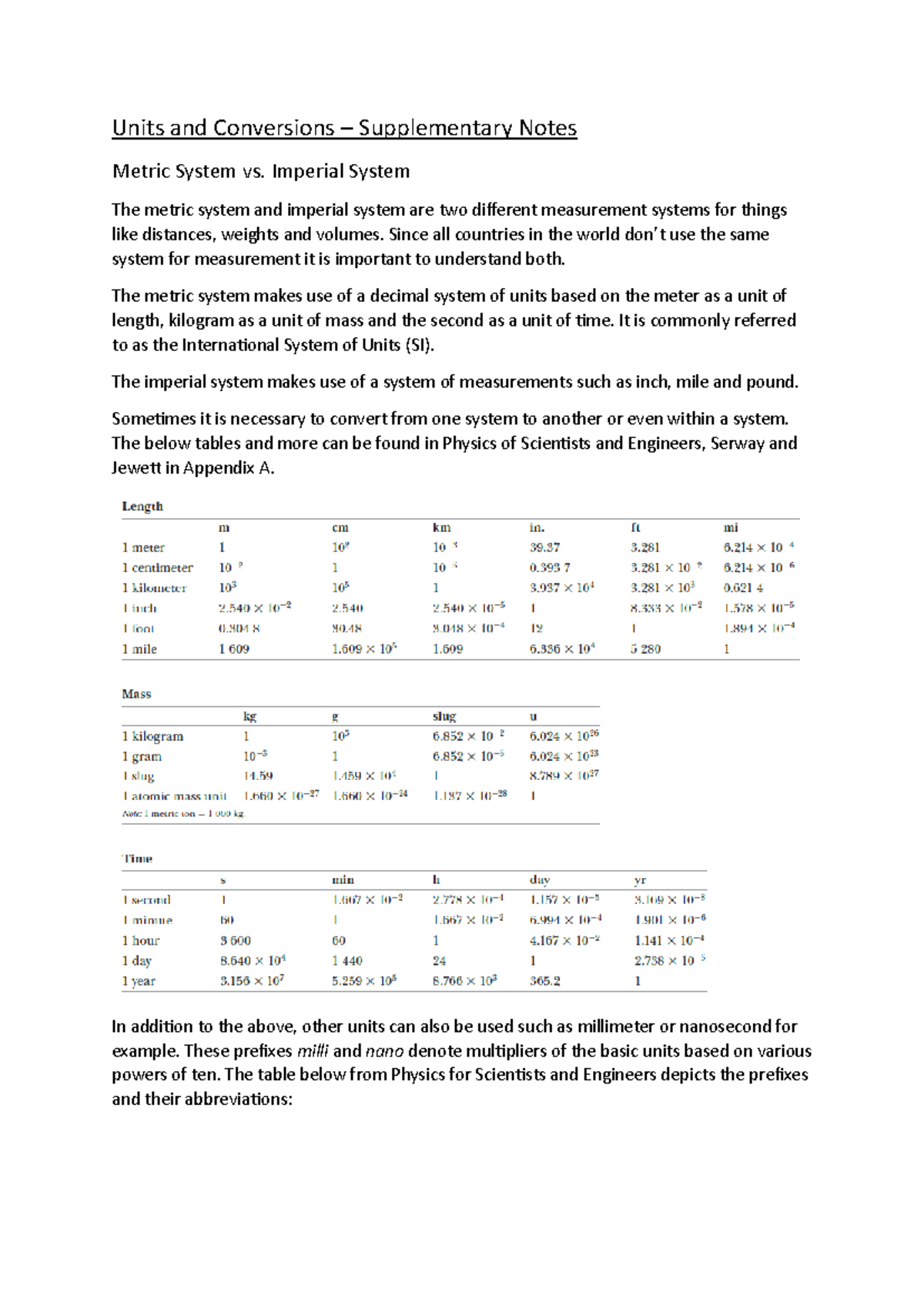 21873660 - Units and Conversions Revision: Metric vs. Imperial Systems ...