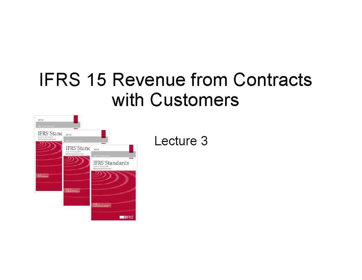 IFRS 15 Lecture 3: Revenue Recognition & Measurement Essentials - Studocu