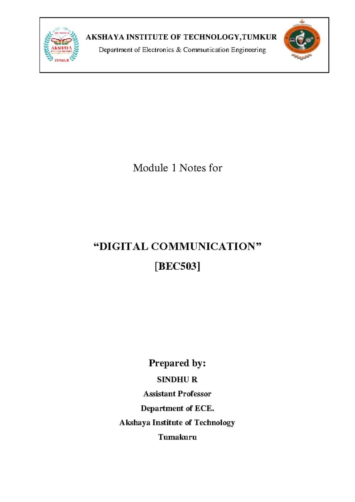 Unit 1 Notes for GECS03: Communication Engineering at AKSHAYA Institute ...