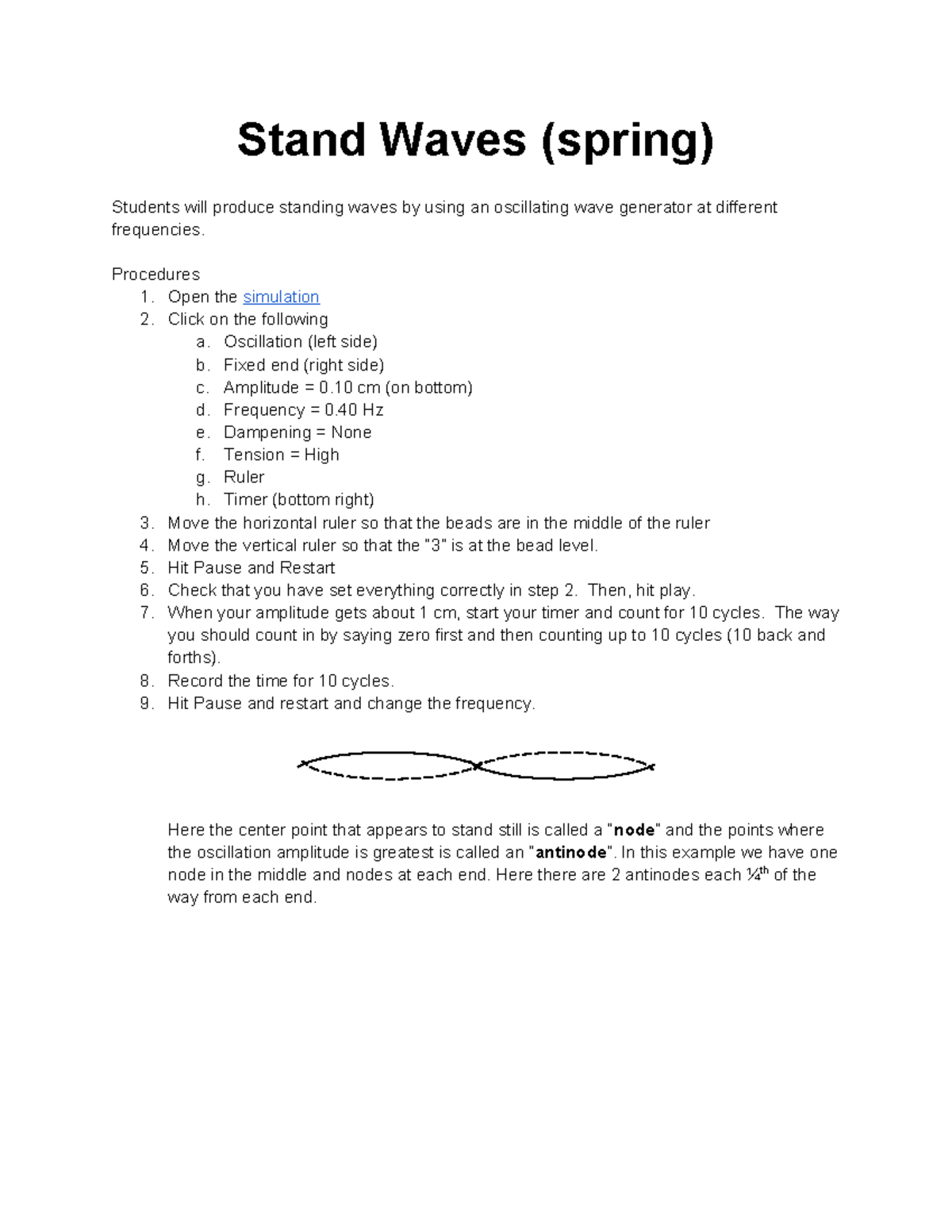 Standing Wave Lab Phet-24-25 - Stand Waves (spring) Students will produce standing waves by ...