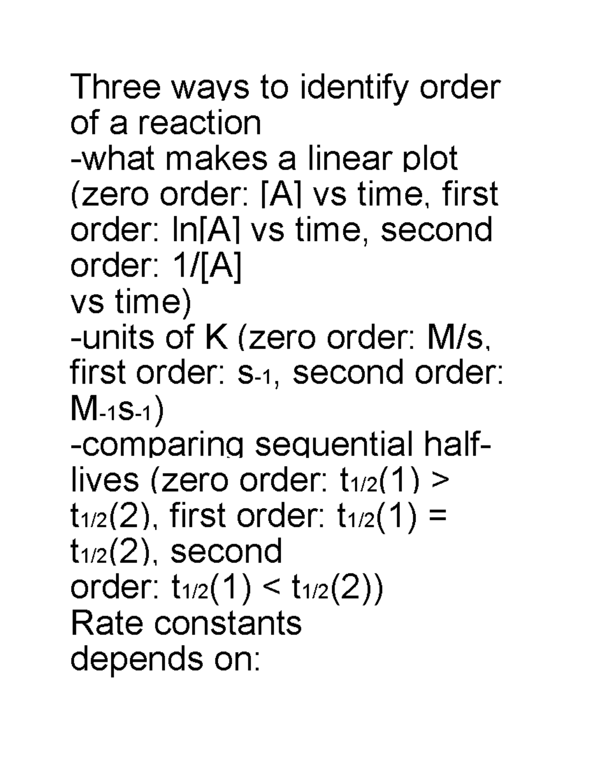 Three ways to identify order of a reaction - Three ways to identify ...