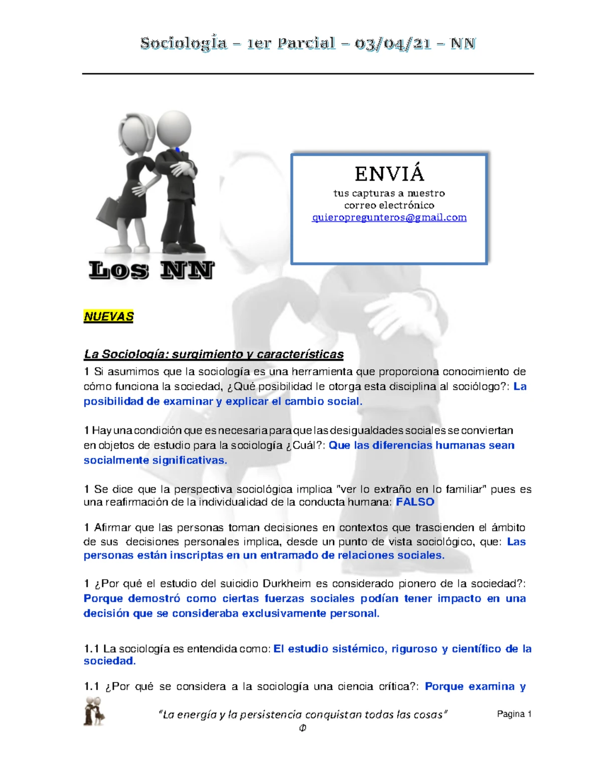 Sociología - 1er. Parcial - NG 2023 - Sociología General - Studocu