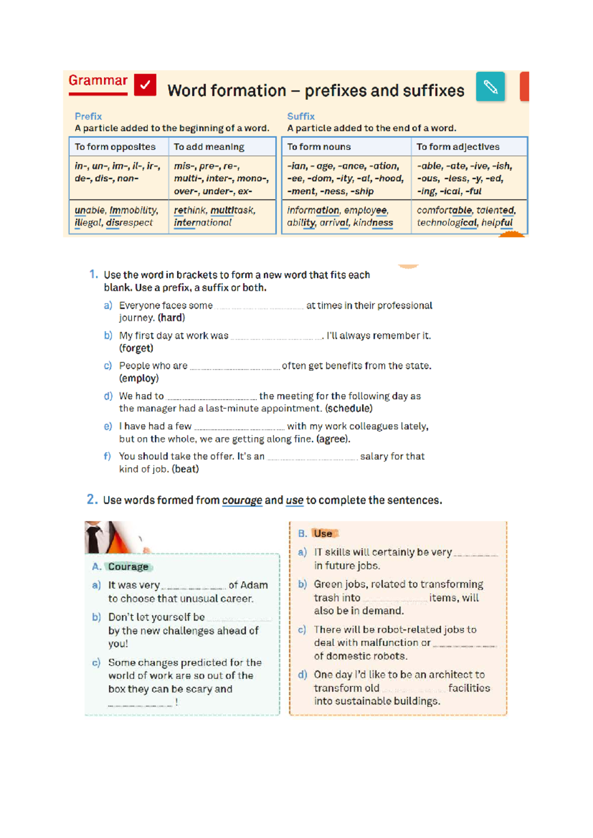 Word Formation: Prefixes and Suffixes (Grammar Study) - Studocu