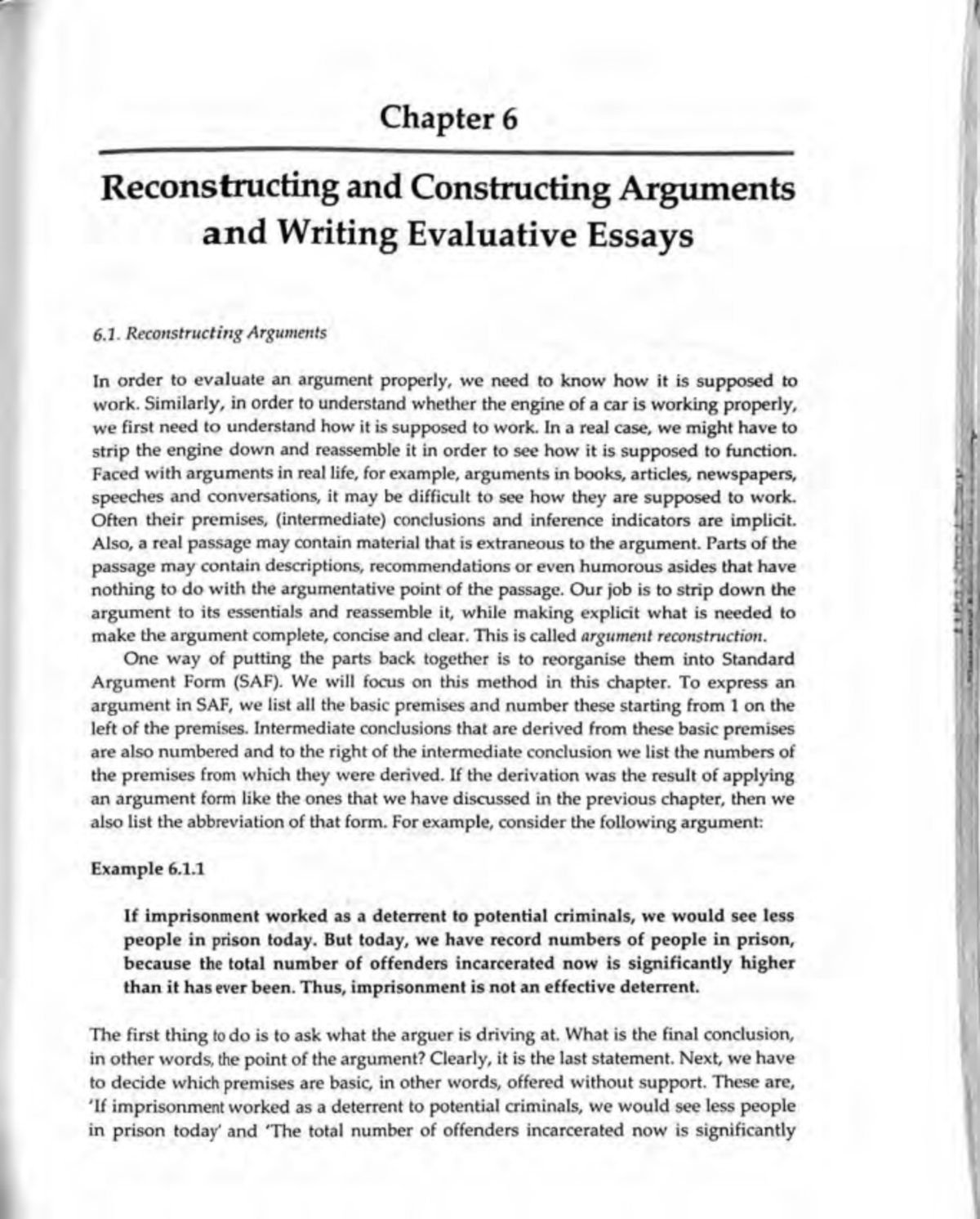 Chapter 6: Reconstructing Arguments & Writing Evaluative Essays (CTR 6 ...