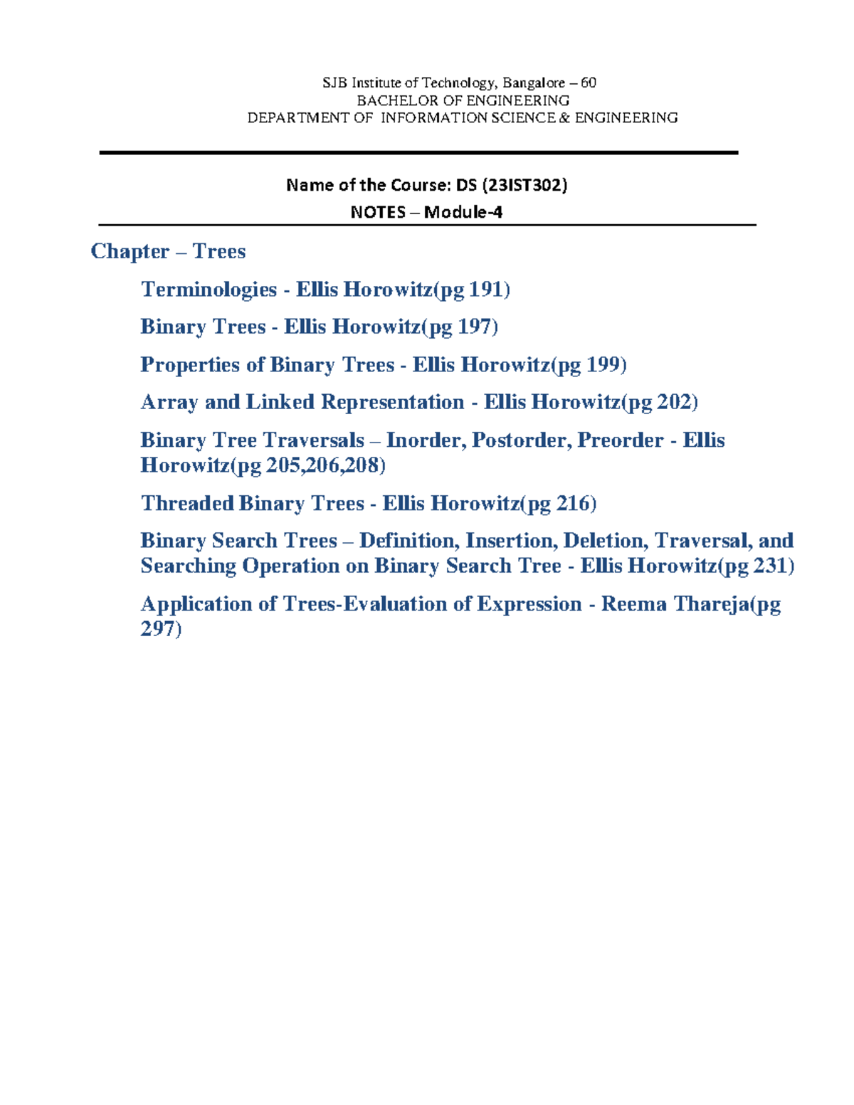 Module 4- DS-Notes - good - BACHELOR OF ENGINEERING DEPARTMENT OF ...