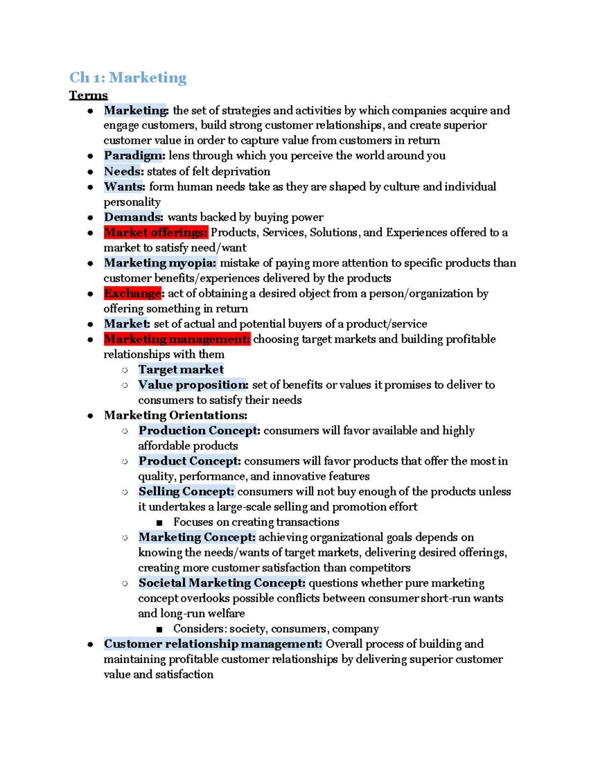 BMGT 350 Exam 1 Comprehensive Study Guide: Marketing Fundamentals - Studocu